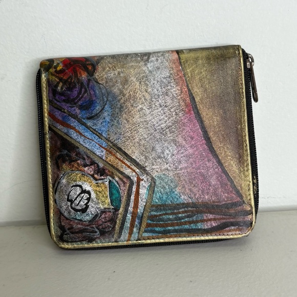 Jane Yoo | Bags | New Jane Yoo Vintage Hand Painted Leather Wallet ...